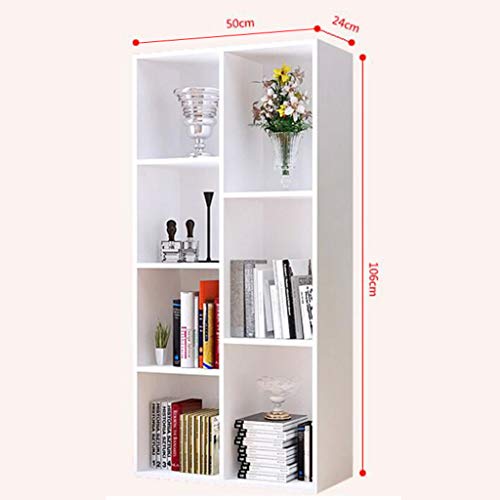 Bookcases 7-Grid Modern, Kids Toy Book Rack Shelves,Organizer Storage Bookshelf, Decor Display Furniture, for Home Office (White)