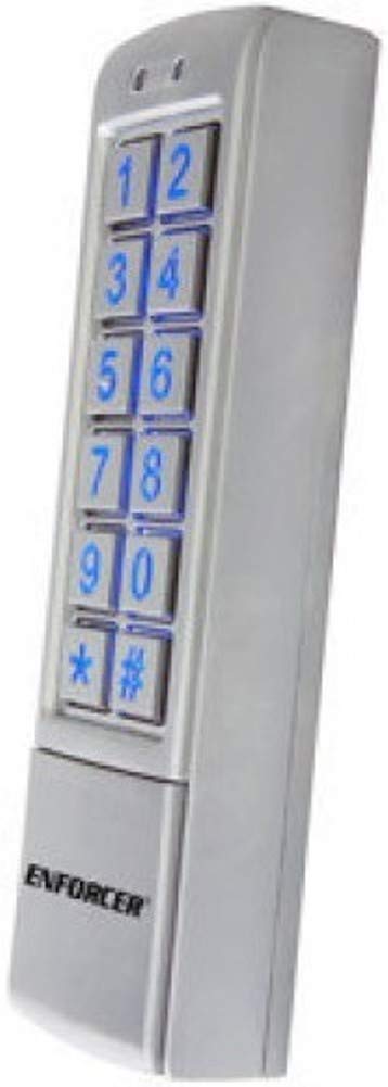 Seco-Larm SK-2323-SPQ Mullion-Style Weatherproof Digital Access Keypad; 12~24 VAC/VDC operation; 1,010 Users (Output #1: 1,000 users/Output #2: 10 users); 2 Form C relays, each rated 1 Amp @ 30VDC