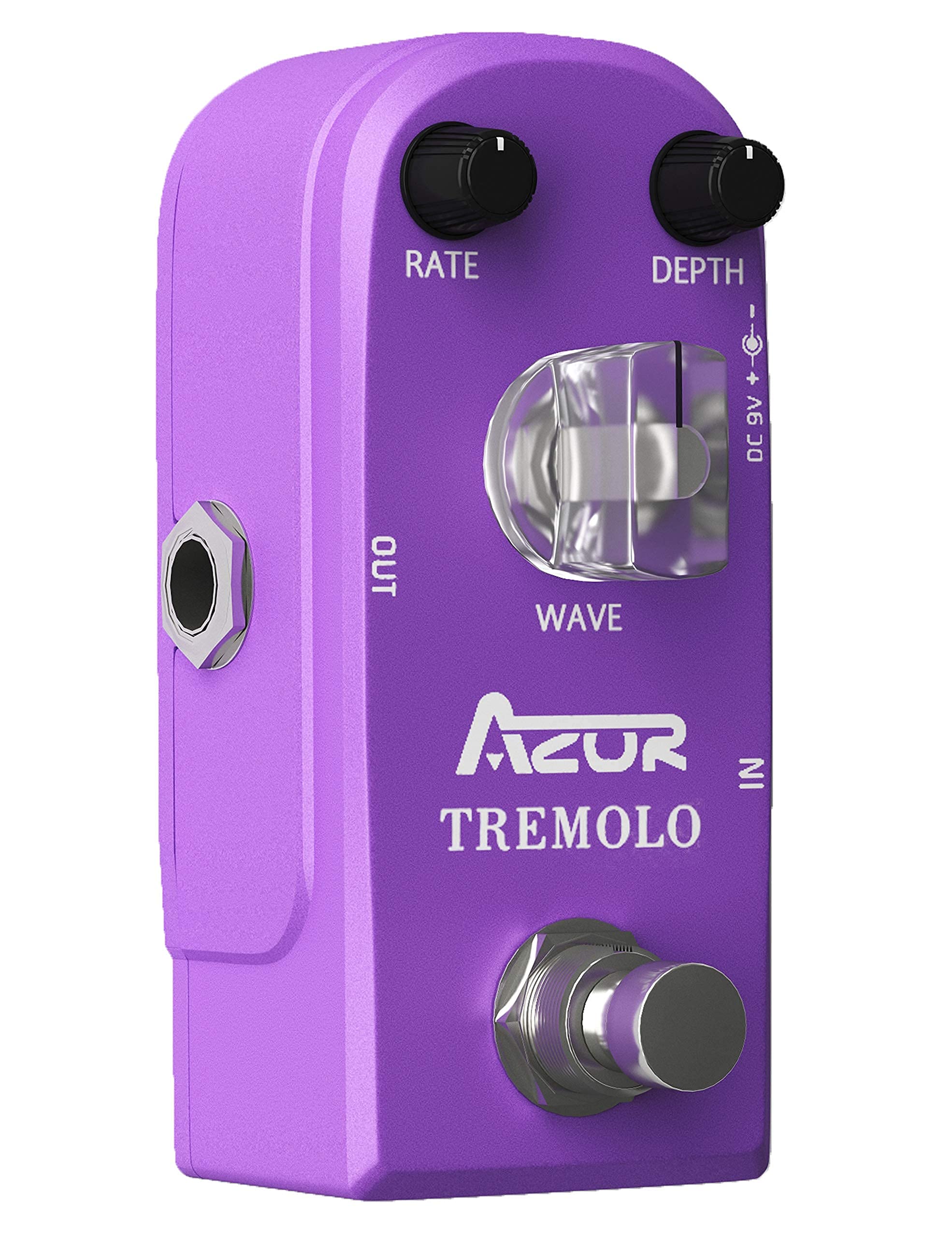 AZOR Pedal Power Adapter with Mini Pedal Tremolo Classic Guitar Effect Pedal