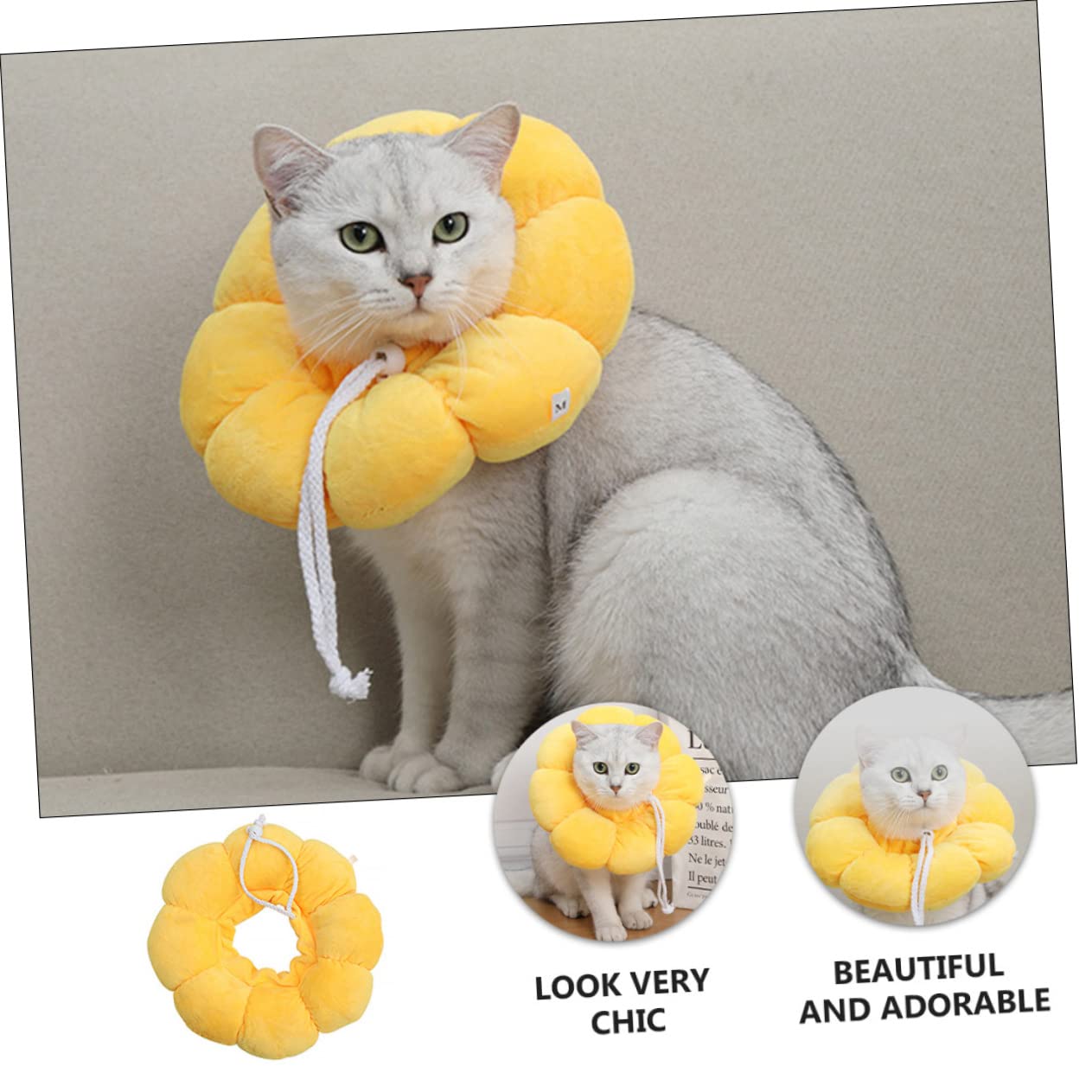 DOITOOL 3pcs Elizabeth Circle Collars for Dogs After Surgery Pet Cat Recovery Collar Surgery Collar Pet Kitten Cone Collar Cat Cone Cat Wooden Stick Dog Cone Conical Pp Cotton Cat Headgear