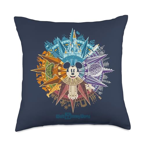 Disney Walt World 50th Anniversary Mickey Mouse Throw Pillow, 18x18, Multicolor