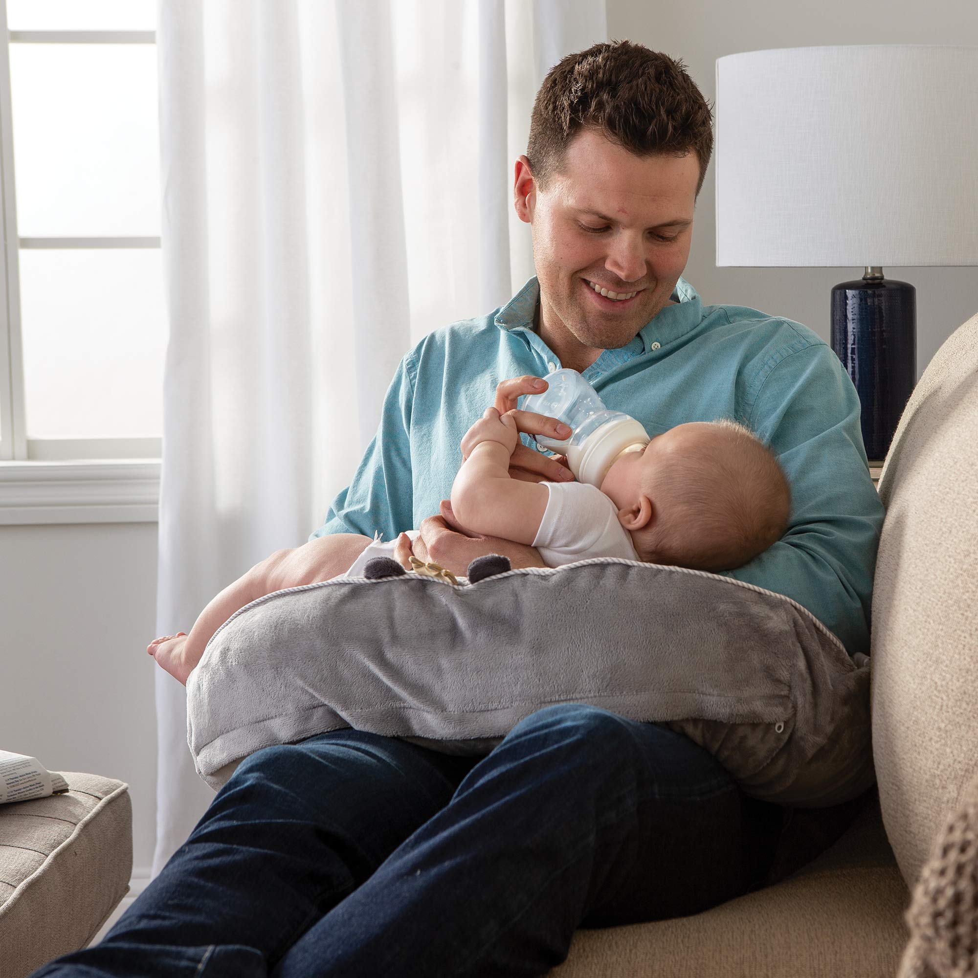 Boppy Luxe Nursing Pillow & Positioner, Gray Royal Lion