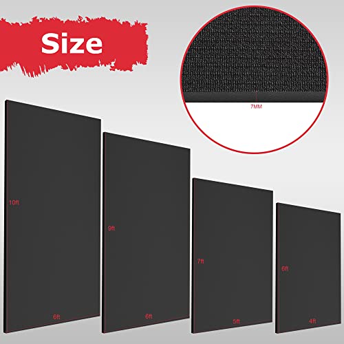 Elevens Large Exercise Mat 9 x 6 ft 7mm Thick Premium Ultra-Durable Non-Slip Workout Mat for Home Gym Flooring, Ideal for Cardio, Fitness, Non-Toxic, Non-Slip Barefoot Exercise Yoga Mat black
