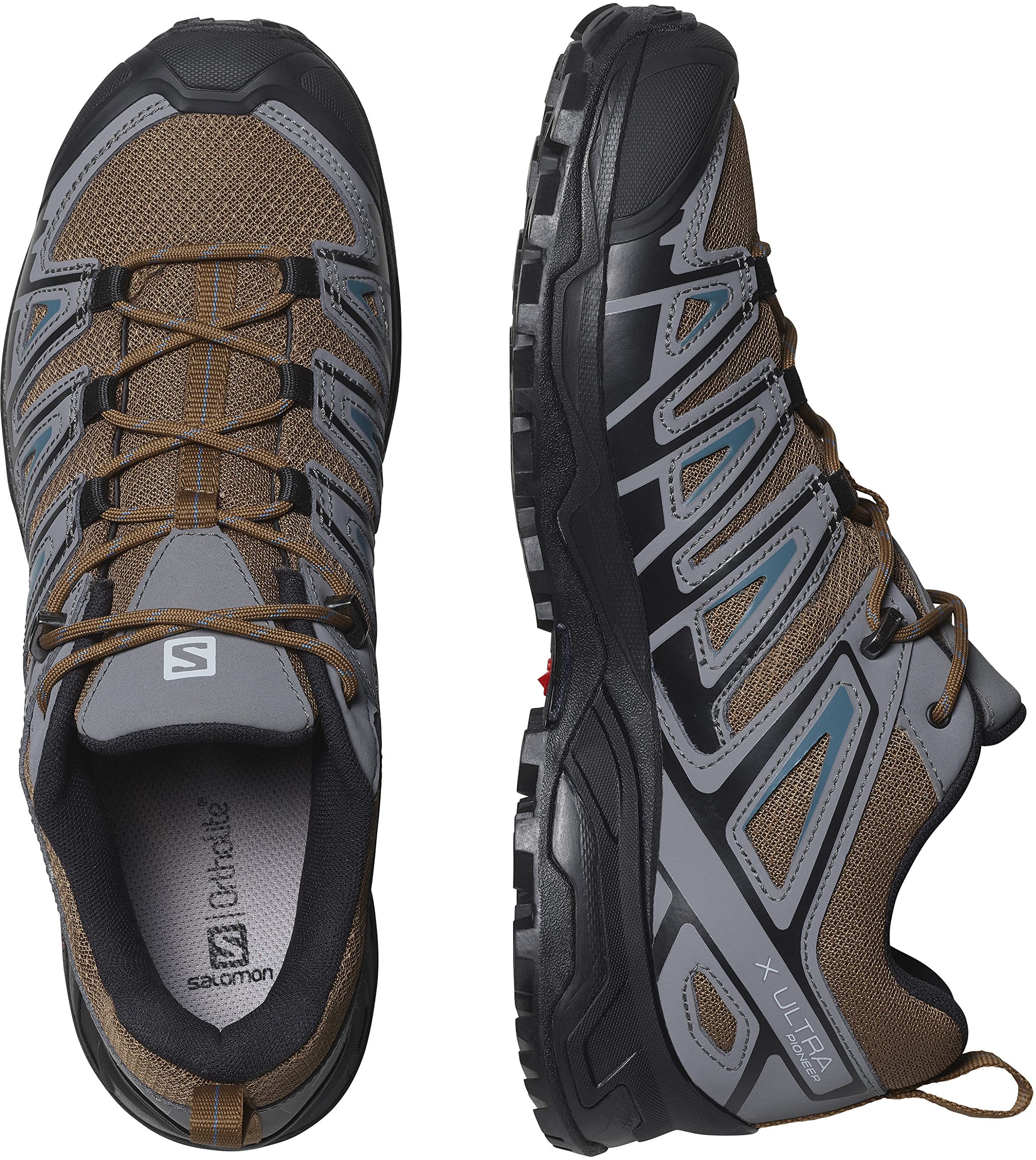 Salomon Men's X ULTRA PIONEER AERO Hiking Shoes For Men, Toffee/Quiet Shade/Mallard Blue, 11