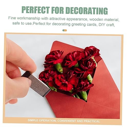 EXCEART 1 Set Seal Wood Decor Wooden Decor Letter Stamps for Clay Photo Album Stamp Scrapbooking Letters Rustic Letter Stamper Seals Scrapbook Stamps DIY Planner Stamp Envelope Brown Mini