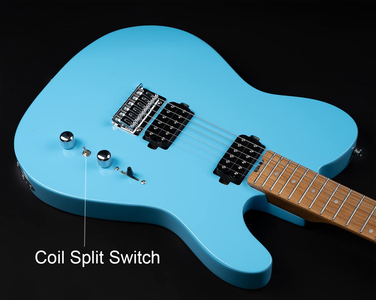 Censtar Electric Guitar, Solid Electric Guitar Consists of a Roasted Mahogany Body and Maple Neck,Professional/Full Size Mercury Electric Guitar for Adults.
