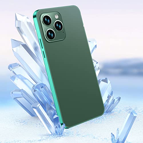I14pro max Unlocked Smartphone 4G, Unlocked Cell Phone with 6.1 Inch LCD 720P IPS HD Screen, Support Dual Camera, Face Unlock, Dual SIM 3G Mobile Phone, MTK6737, 4G 48G, Dual Band 5G WiFi(Dark Green)