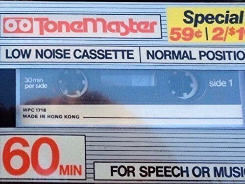 ToneMaster 60 min Low Noise Cassette For Speech or Music