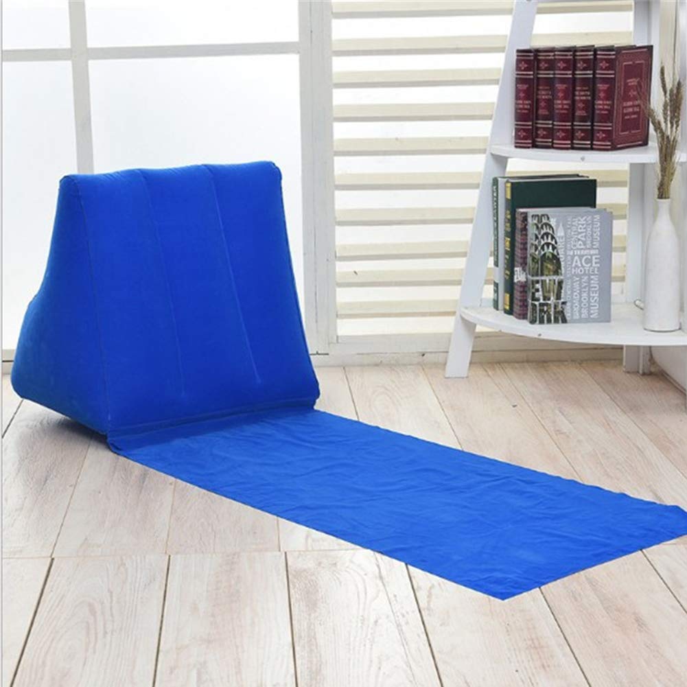 Beach Chairs with Backrest Inflatable Sun Lounger Beach Mat Waterproof Portable Travel Inflatable Lounger for Camping Picnic(Blue)