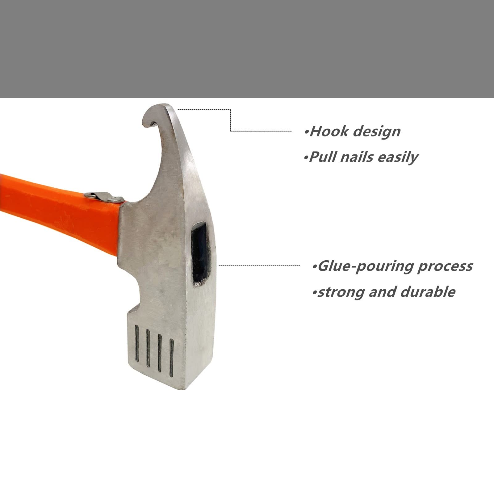 BUYFUNNY Camping Hammer with Hook,Heavy Duty Tent Stake Hammer,Tent Hammer with Tent Stake Remover