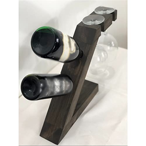 DOUBA Desktop Wine Rack Bracket Wine Cabinet Wine Display Decorative Wine Rack Walnut Wine Rack Wine Set