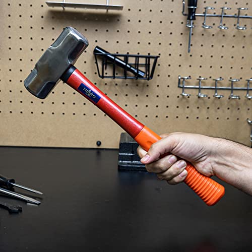 NEIKO 02867A Fiberglass Sledge Hammer 3.3 Pound Heavy-Duty Forged Steel Rubber Grip Handle Mirror Polished Head
