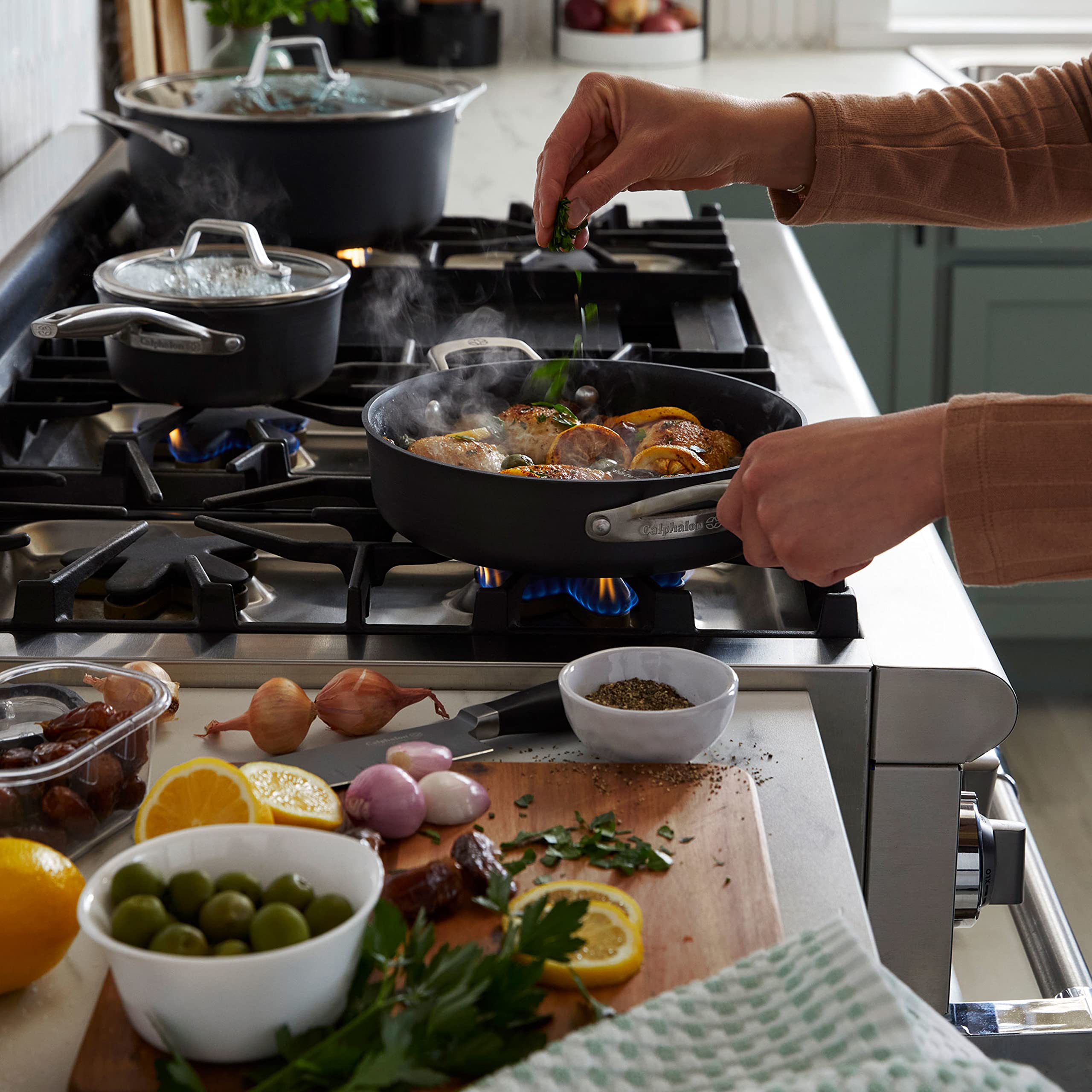 Calphalon Premier Hard-Anodized Nonstick 3.5-Quart Sauce Pan with Lid