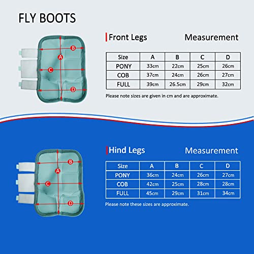 Horse Fly Boots - Fly Horse Boots Perfect for Equine Leg Wraps and Maximum Horse Fly Protection Set of 4 (Grey, Pony)