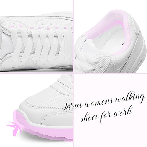 Iarus Women’s Walking Shoes White Running Sneakers Comfortable Fashion Tennis Shoes for Womens(white08)