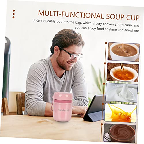 Cabilock 3pcs Mini Breakfast Cup Vacuum Insulated Bucket Containers with Lids Snackle Insulated Container Hot Food Stainless Water Bottles Thermal Soup Bucket Travel Drinks Thermal Jug Pp