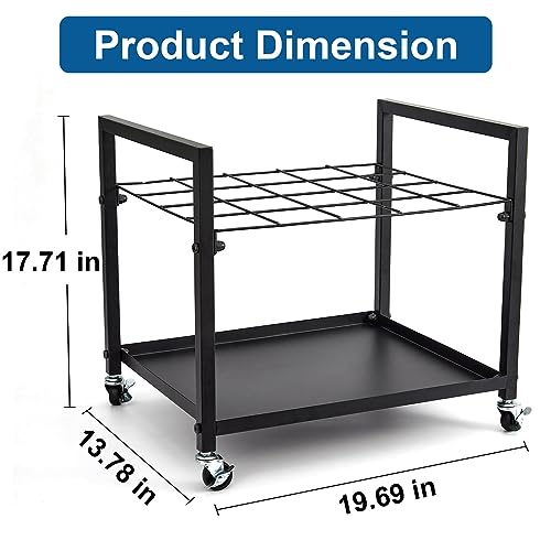 Blueprint Storage Rack Cart,Rolling File Cart with Wheels, 20 Slots Roll File Holder for Home Office School to Storage Poster Architectural Plan Wrapping Paper,Metal Roll File Organizer for Home