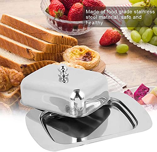 King International Stainless Steel Large Butter Dish, Butter Box with Lid, Butter Container,6.20 Inch Half Kg Butter Box, Fridge Storage Container for White Butter