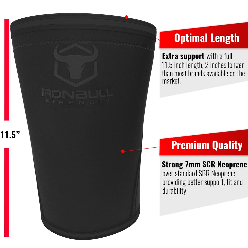 Knee Sleeves 7mm (1 Pair) - High Performance Knee Sleeve Support For Weight Lifting, Cross Training & Powerlifting - Best Knee Wraps & Straps Compression - For Men and Women (Black/Charcoal, Large)
