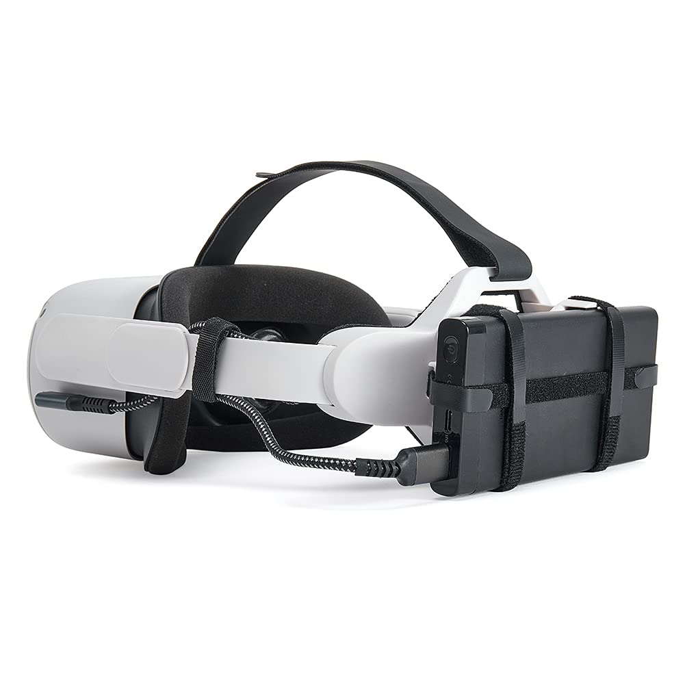BWWNBY Oculus Quest 2 Accessories, Adjustable Head Strap with Battery Holder Bracket, Reduce Head Pressure in VR Headset(Without USB Cable)