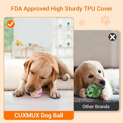 CUXMUX Remote Control Dog Balls, Peppy Pet Ball for Dogs, Aggressive Chewers Toy, Automatic Interactive Rolling & Shaking Gifts for Dog