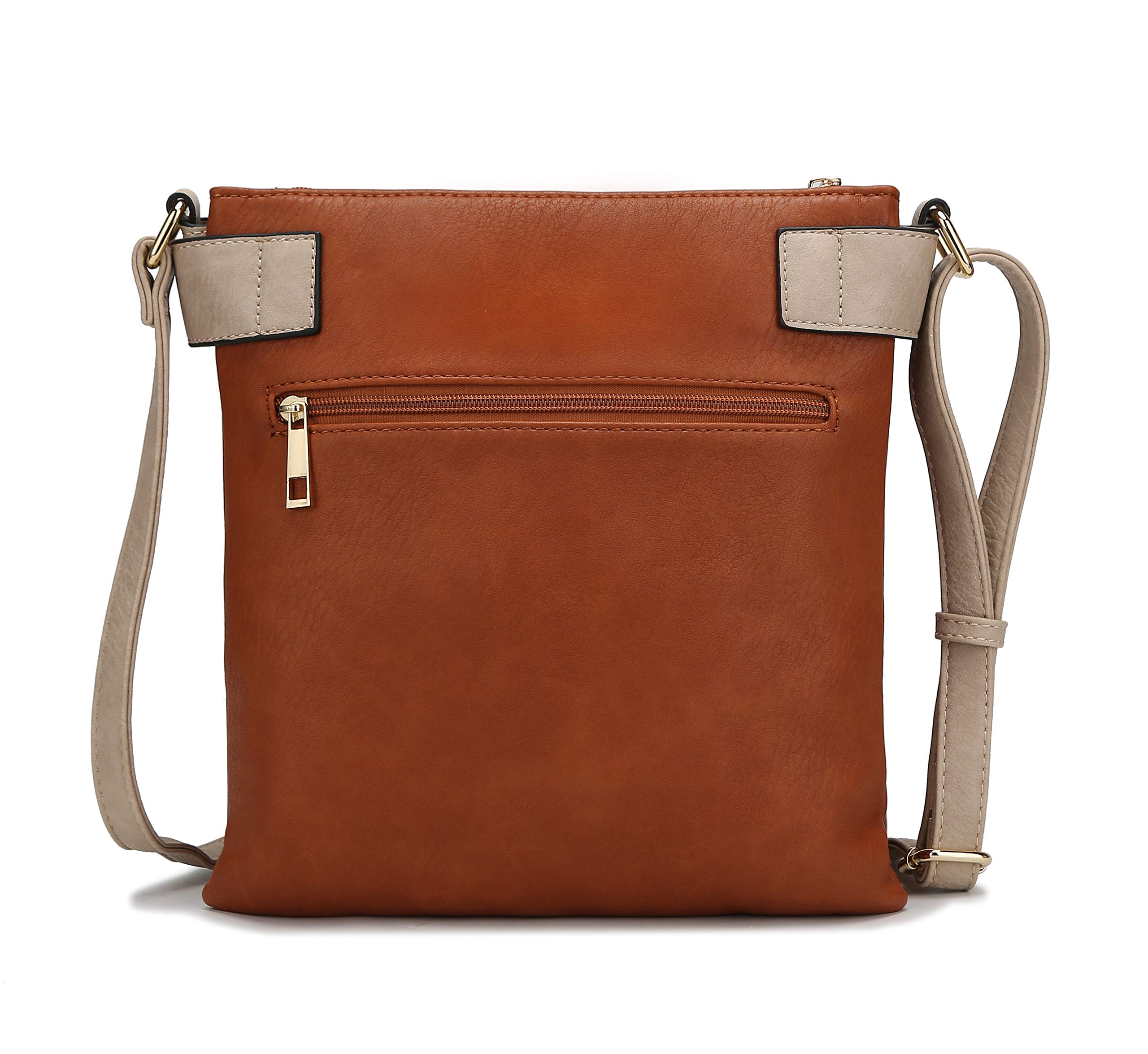 MKF Crossbody Bags for Women β PU Leather Lady Pocketbook Handbag β Side Messenger Purse, Shoulder Strap Tan-Brown