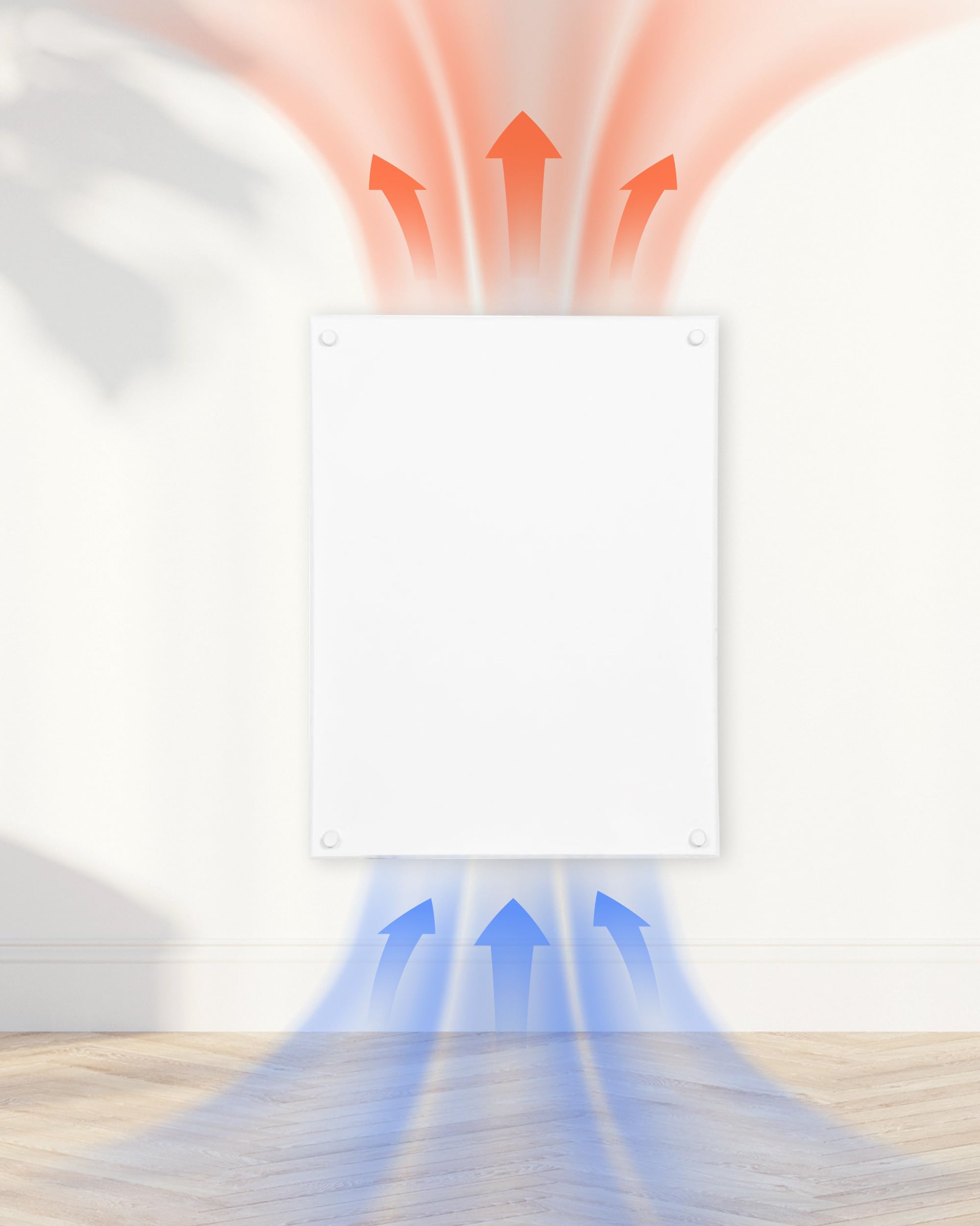 Electric Wall Heater - 250W Amaze Mini Convection Panel Heater w/Wall Mount Kit Up to 80 sq ft - 18″x24″ Paintable, Energy Efficient & Silent Under Desk, Bedroom or Bathroom Heater - Amaze Heaters