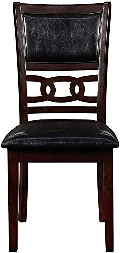 New Classic Furniture Gia 5-Piece Round Dining Set with 1 Dining Table and 4 Chairs, 47-Inch, Ebony