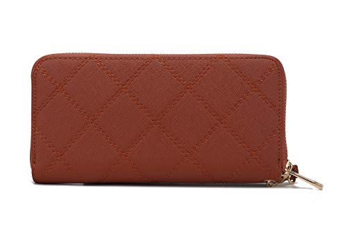 MKF Wallet Wristlet Handbag for Women – PU Leather Bag – Double Zipper Multi Compartment Designer clutch Purse