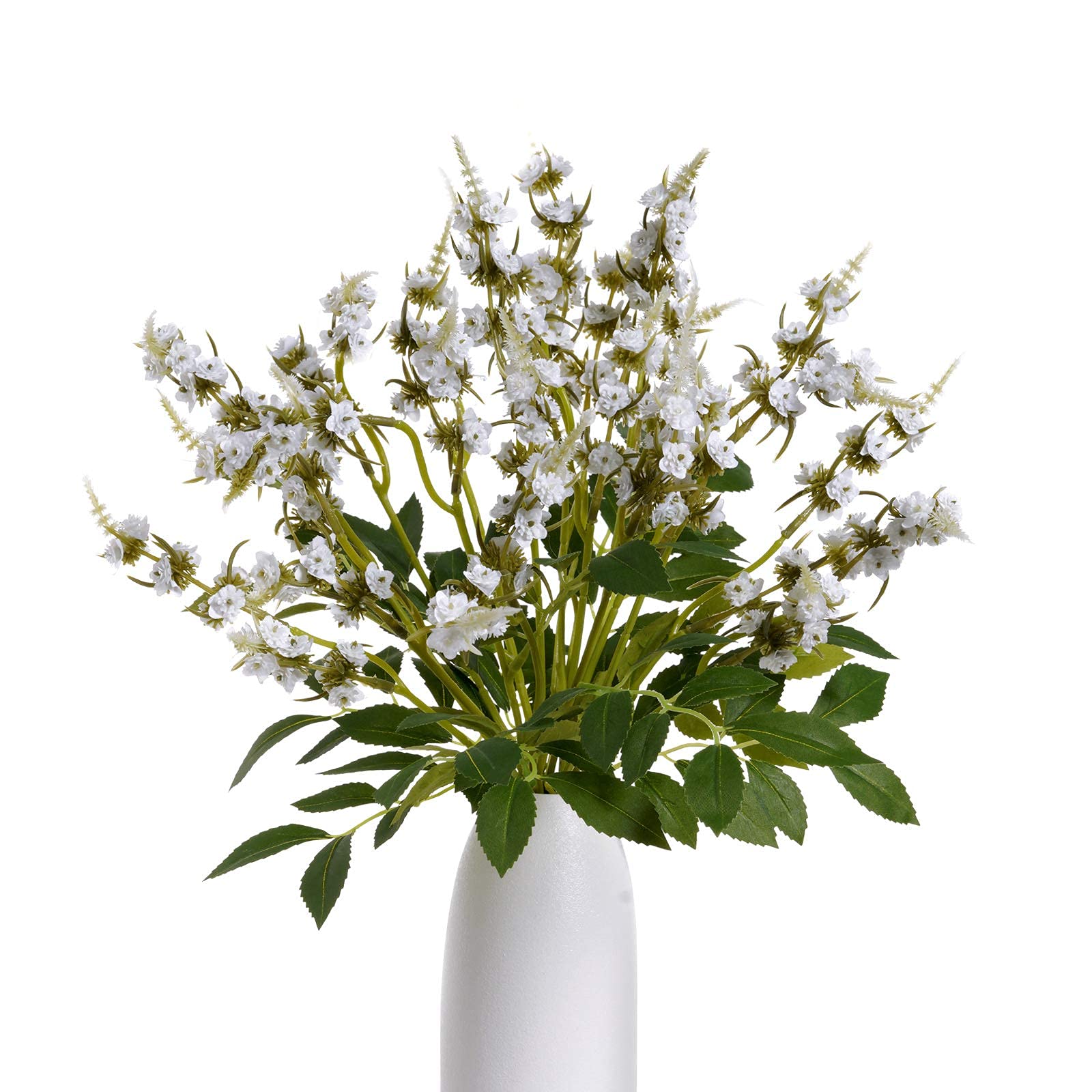 Houele - 6 Pcs Artificial White Flowers, Artificial Plants & Flowers, Long Stem Plastic Flowers for Home Hotel Office Wedding Party Garden Decor