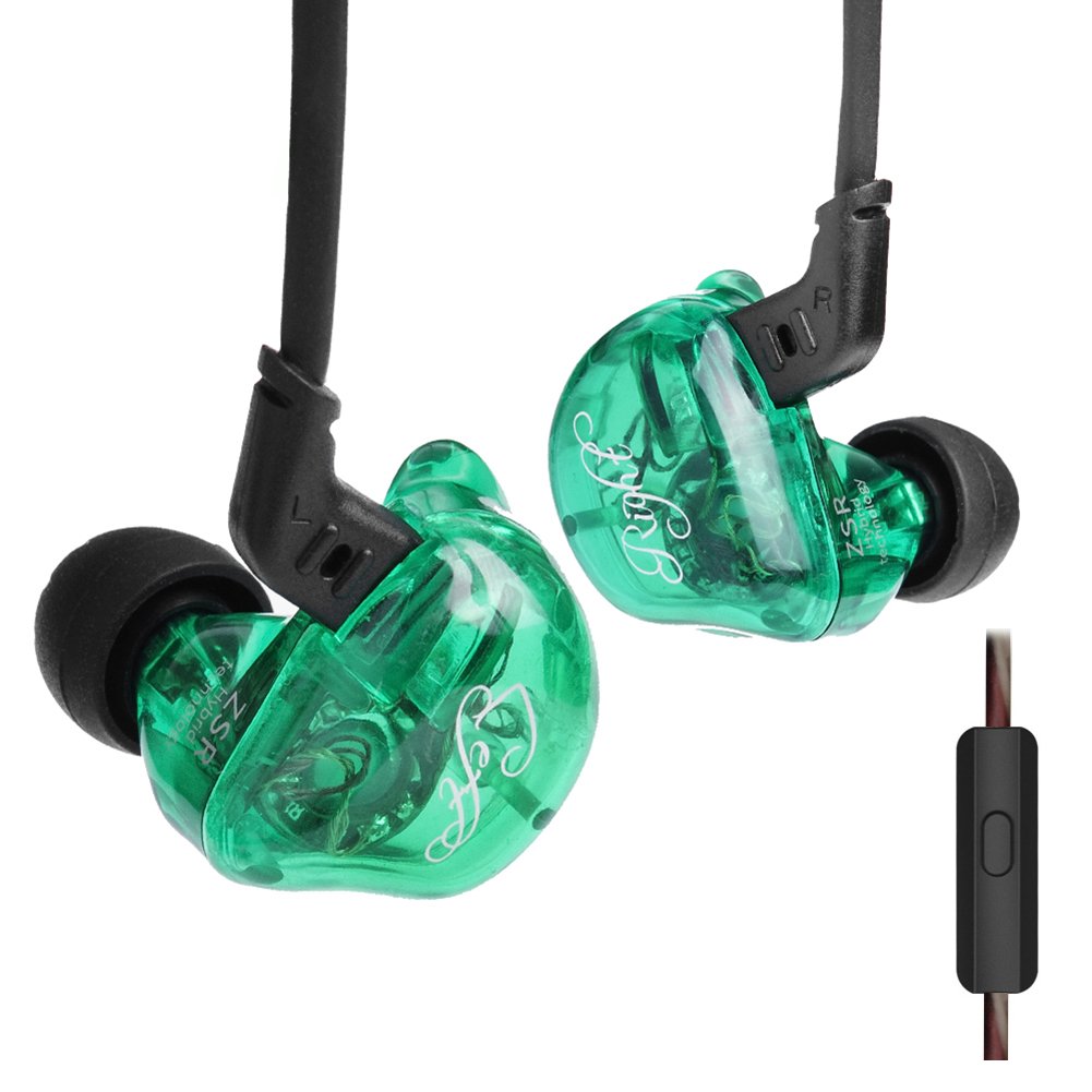 KZ Headphone HiFi Earbuds KZ ZSR Earphone with 2 Balanced Armature and 1 Dynamic Driver, Wired in Ear Earphone IEM with 0.75mm 2 Pin Removable Cable (White with Mic)…