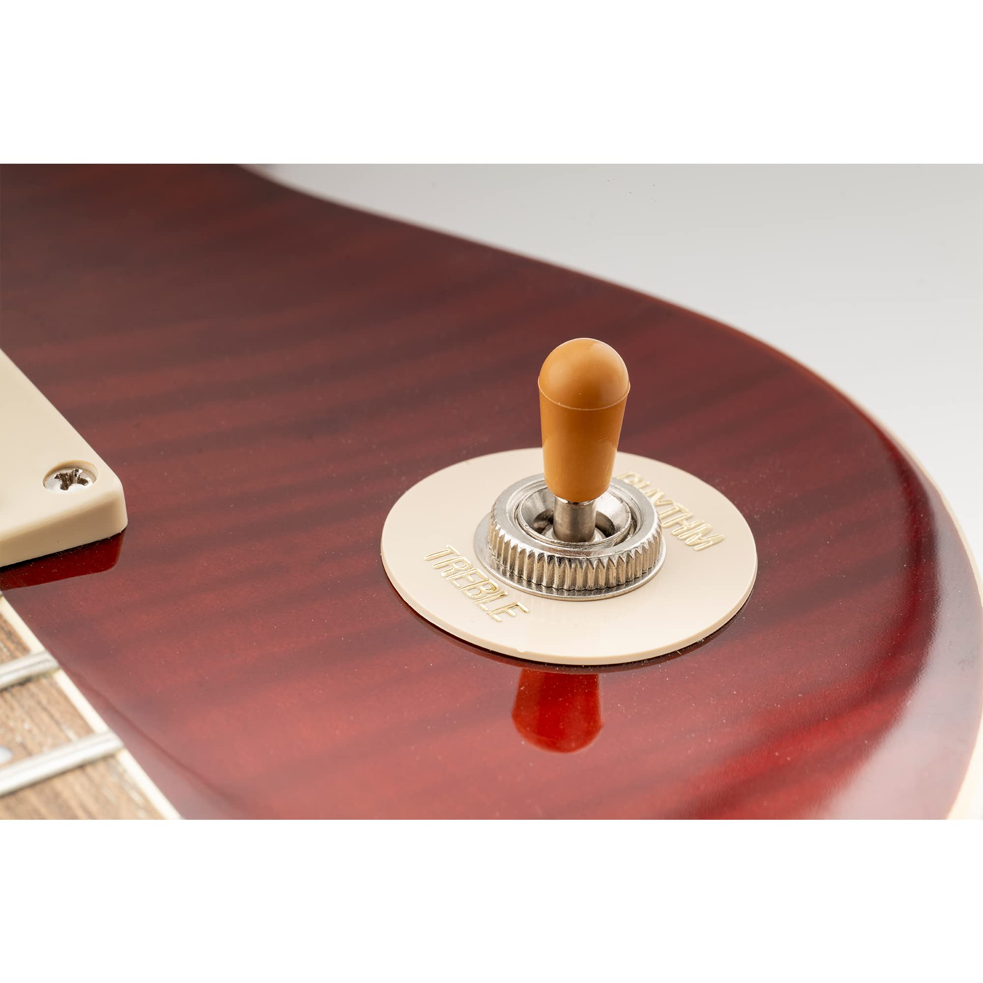 Musiclily Pro Metric Thread Plastic Guitar 3 Way Toggle Switch Tips LP Pickup Selector Switch Caps Switch Knobs for Import Epiphone Les Paul Style Electric Guitar, Amber (Set of 2)