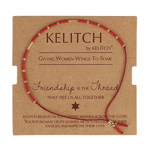 KELITCH Bohemian Crystal Bracelets Miyuki Beaded Bracelets Woven Friendship Bracelets for Women