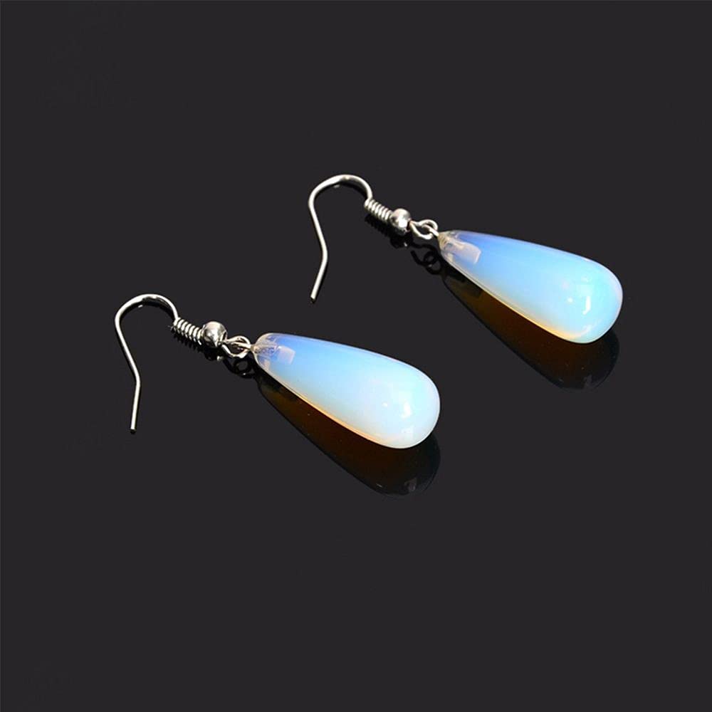 BYBYCD Hook Earrings Attractive Gift Natural Opal Trendy Women Girl Natural Stone Hook Earrings
