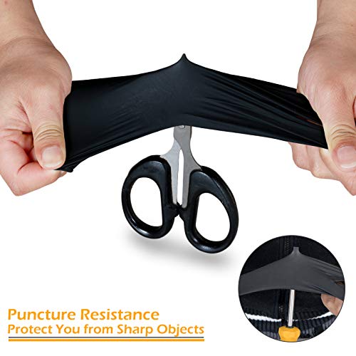 Borje Black Nitrile Disposable Gloves 4 Mil Large, Powder & Latex Free, 200 Pcs for Food Prep, Cleaning Gloves