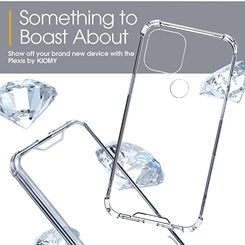 KIOMY Google Pixel 5 Case Diamond Clear with Hybrid Anti Yellow Design Hard PC Back Shell with TPU Raised Bezel Shockproof Bumper Protective Ultra Transparent Slim fit and Thin Cell Phone Cover