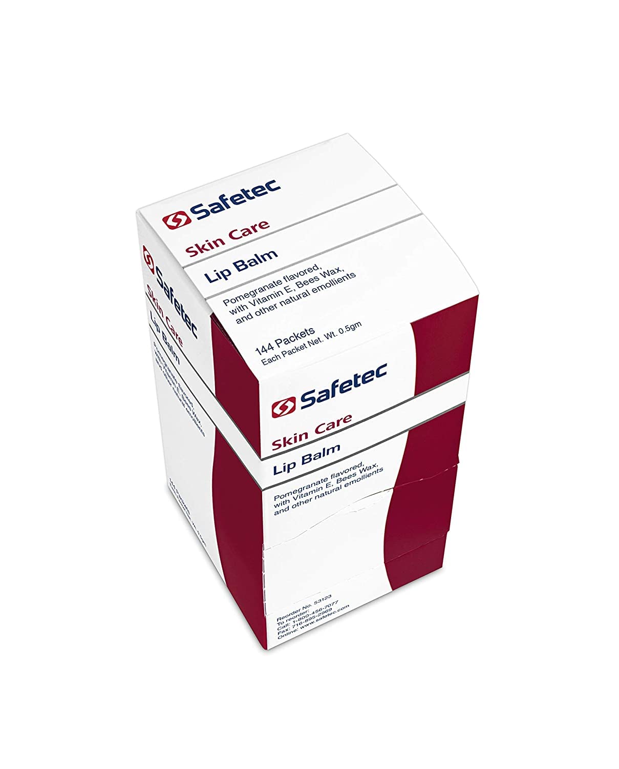 Safetec Lip Balm 53123 Pomegranate Flavored, One color, 144 Count
