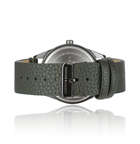 Lucky Brand Mens Watches Set Rudd Minimalist Stainless Steel Modern Aviator Quartz Japan Movement Waterproof Analog Watches (Olive)