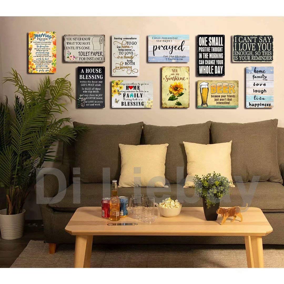 Mvgges A House Blessing 8"x12" Metal Tin Sign, Hanging Sign, Wall Art, Home Decor Inspirational Decor