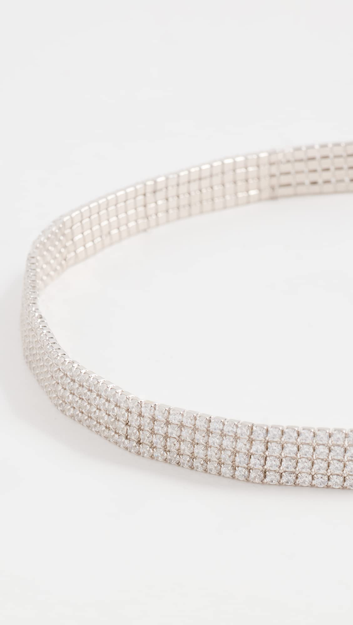 By Adina Eden Women's Four Row Bling Tennis Choker, Silver, One Size