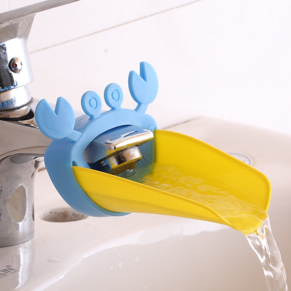 Zeltababy 2 Pieces Crab Water Spout Faucet Extender Sink Handle Extender Hand Washing Helper for Toddlers Kids Babies, Color Random