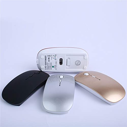 Bluetooth Wireless Mouse, Slim Dual Mode(Bluetooth 4.0 and 2.4G Wireless) Rechargeable Wireless Mice with 3 Adjustable DPI for MacBook, PC, Laptop, Tablet, Windows, Android, MacOS(Rose Gold)