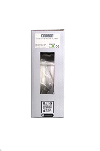 ECO - Certified Food Grade PETG 3D Printer Filament - Carbon Brand - Lab Tested FDA Compliant Food Safe, 1.75mm, 1kg, Accuracy: +/- 0.02 (White)