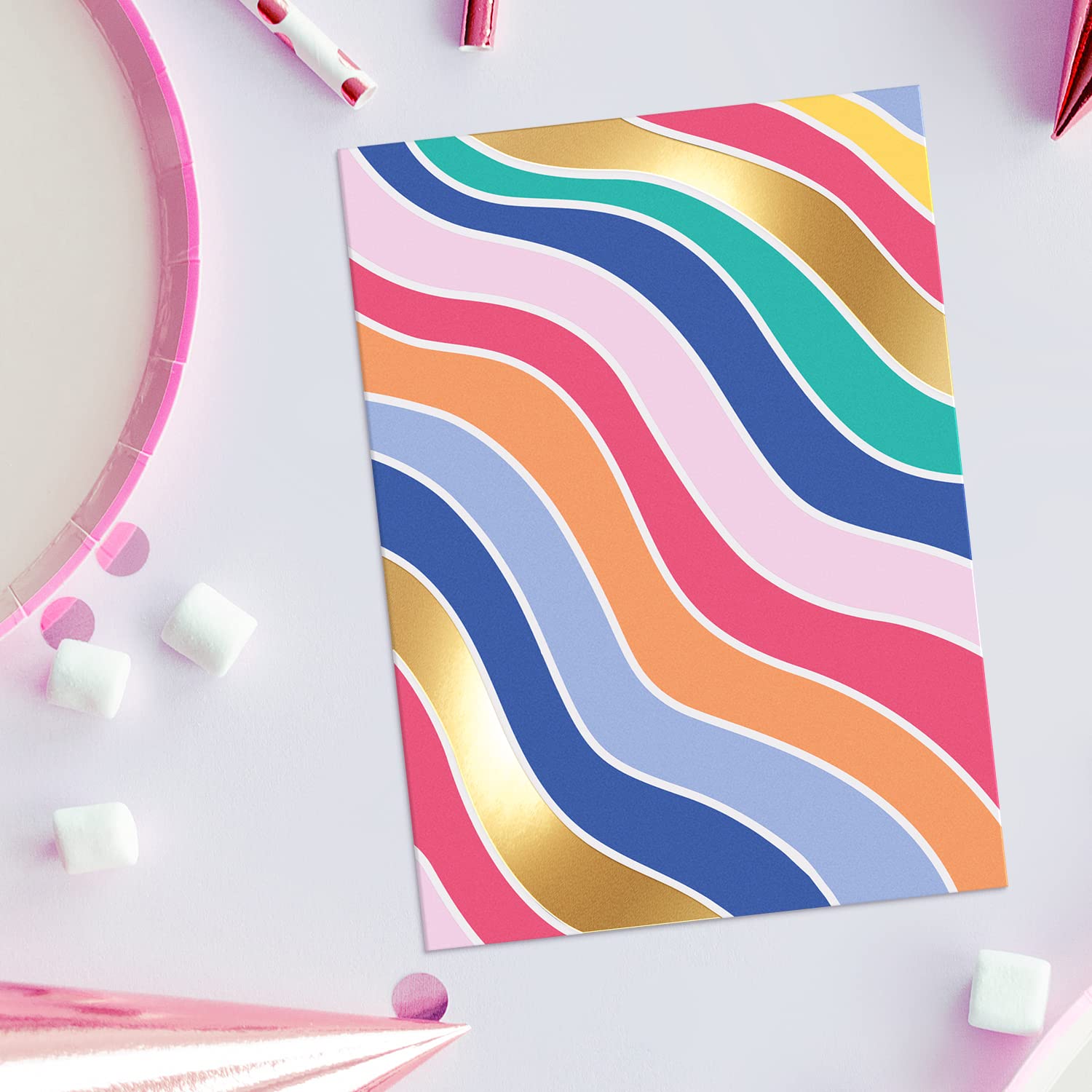 Blank Cards with Envelopes - 24 Striped Gold Foil Blank Note Cards with Envelopes – 6 Assorted Cards for All Occasions! Blank Notecards Stationary Set for Personalized Greeting Cards-4x5.5"