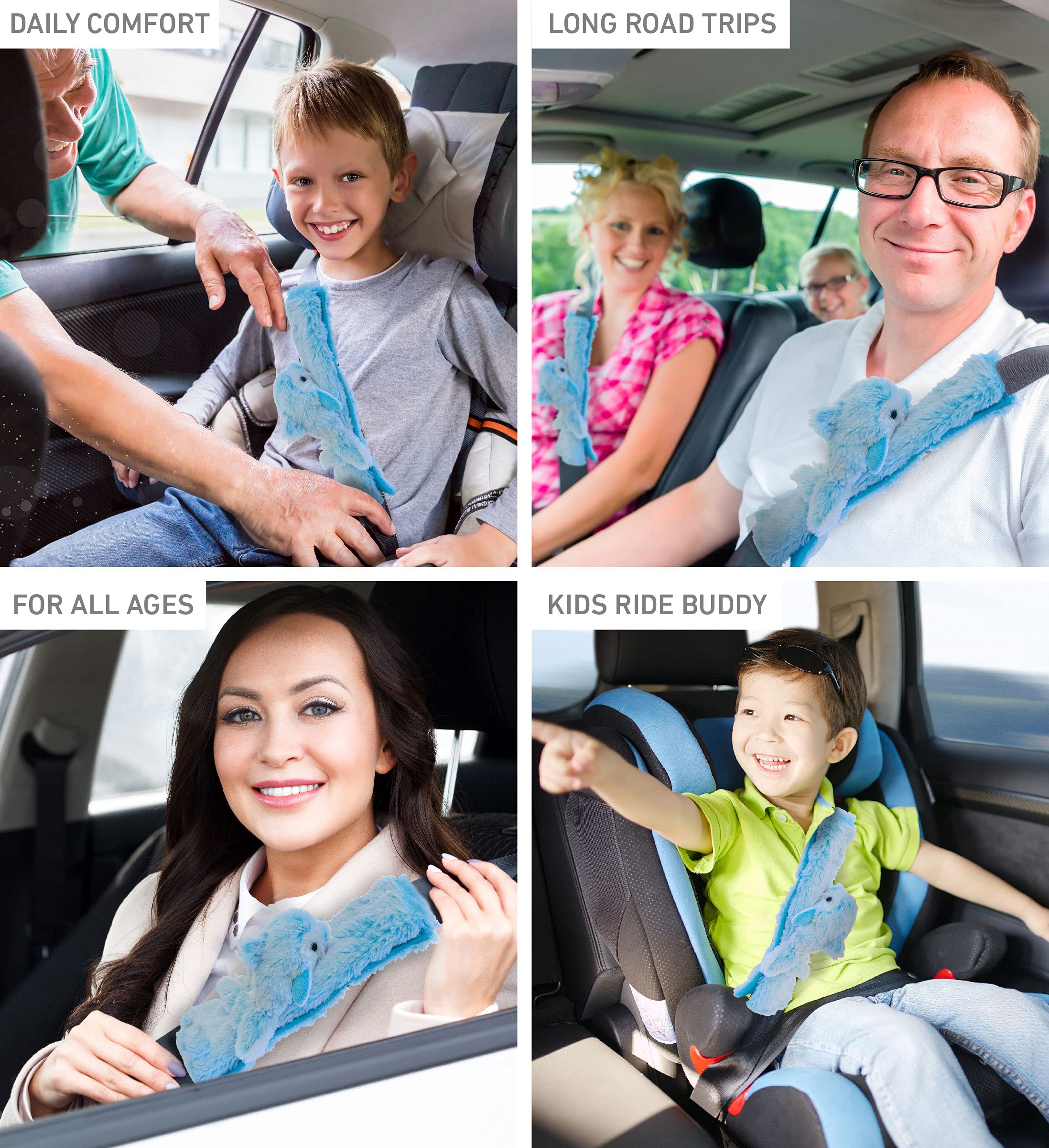 Puzzled Dolphin Super-Soft Plush Seat Belt Cover