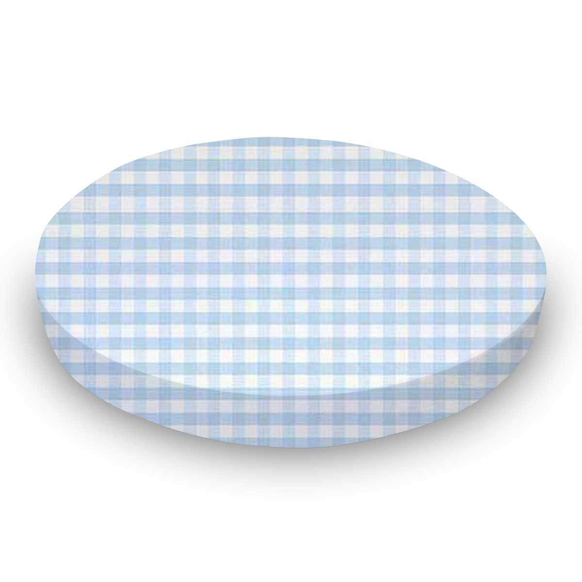 SheetWorld Fitted Oval (Stokke Mini) - Pink Gingham Jersey Knit - Made in USA