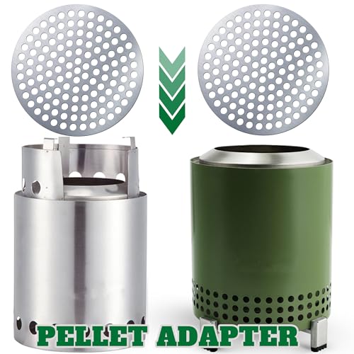 CAMP FANSIPAN Pellet Adapter for Solo Stove Mesa, Mesa XL, Campfire, Titan, Lite Fire Pit.Dual Fuel Wood, Pellet.Prevents Pellets Falling, Increase Burn Time.Stainless Steel.Thickness 2mm