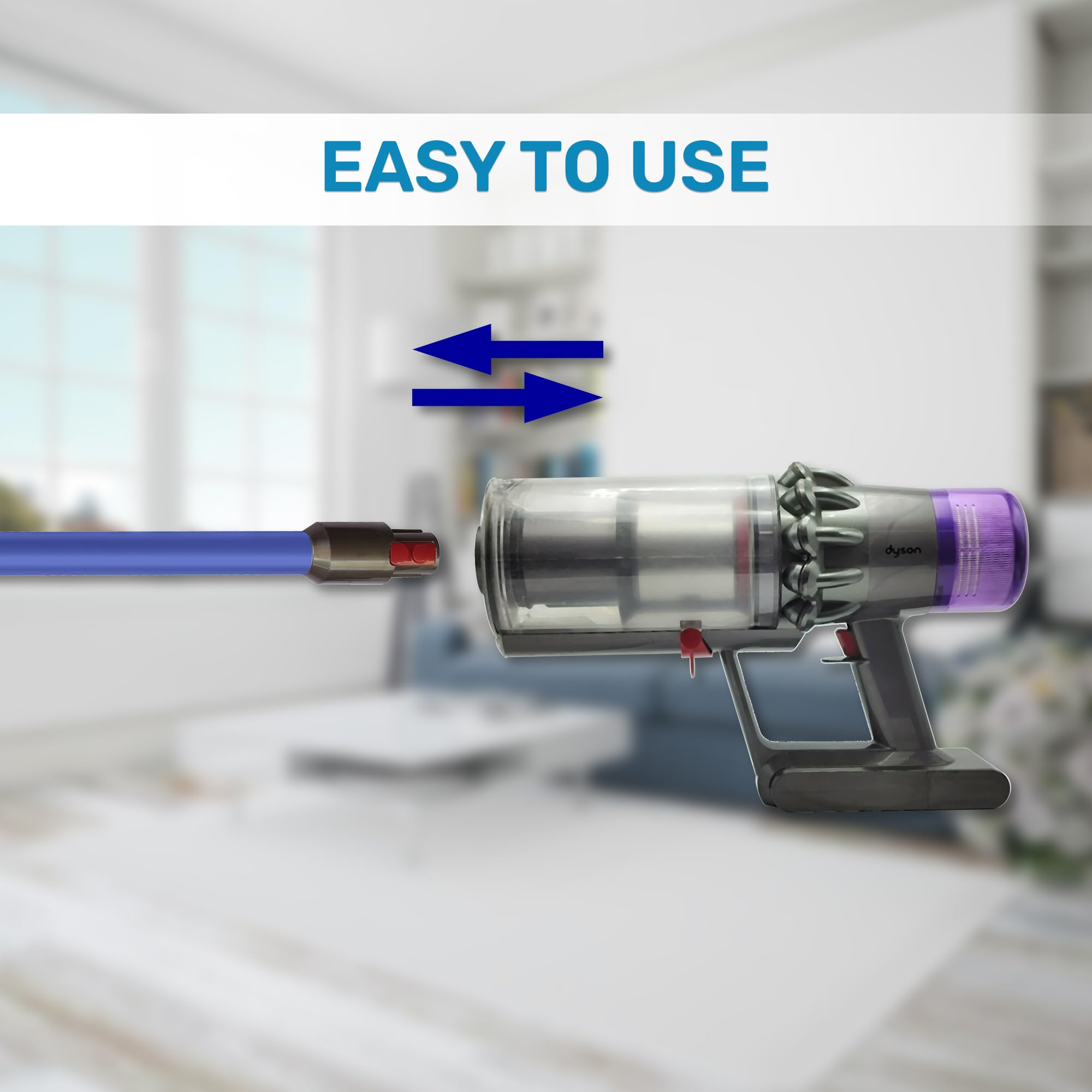 Braumers Quick-Release Wand - Extension Tube Compatible with Dyson V7, V8, V10, V11, V15 Cordless Vacuums - Premium Replacement Part (Purple)