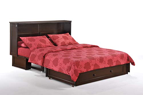 Night & Day Furniture MUR-CLV CH and MND-GMF-TRI-QEN Murphy Cabinet Bed with Mattress, Queen, Chocolate
