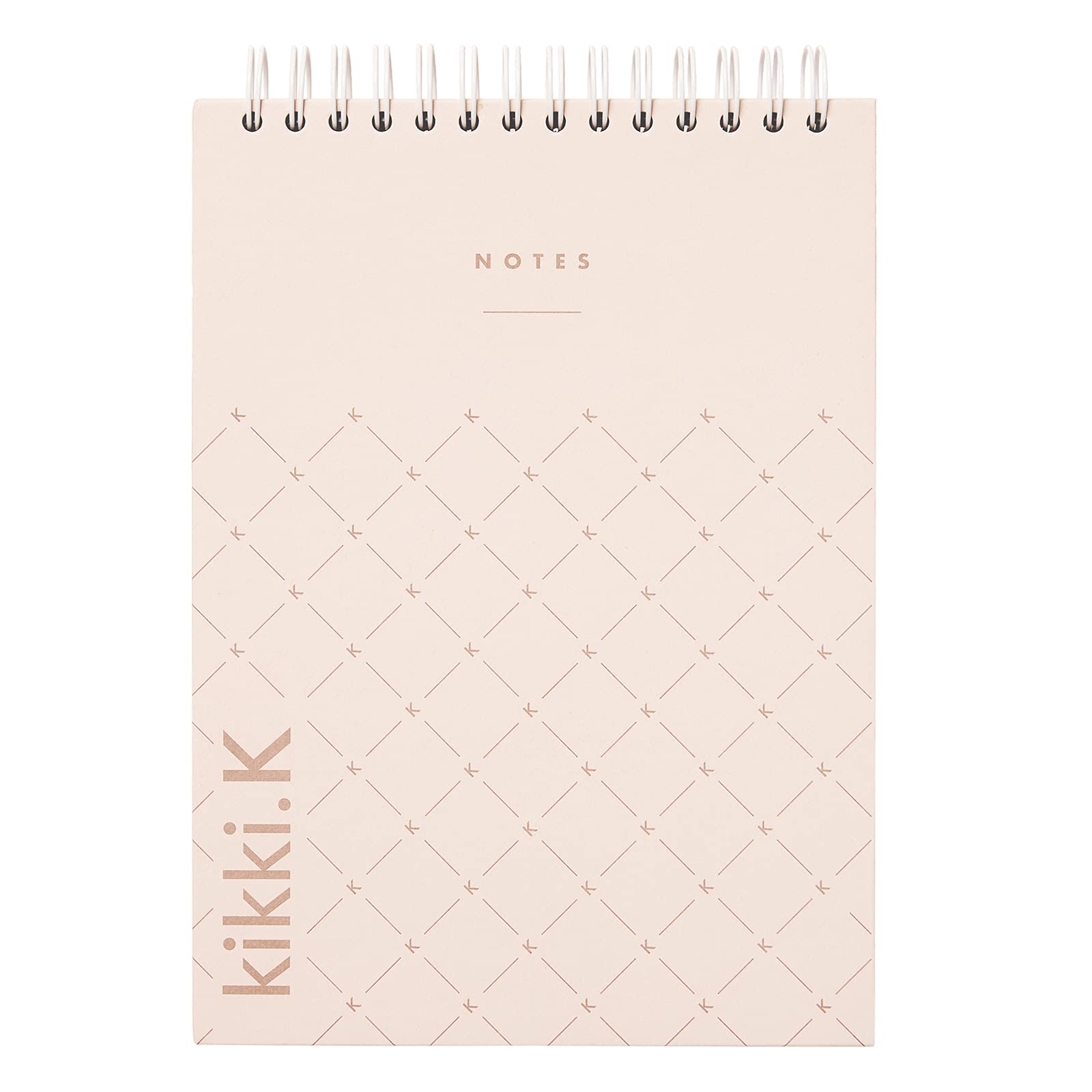 B6 Essential Notepad in Blush. Spiral Coiled Binding. 6 Unique Feature Designs. 72 Sheets of Lined, Grid, and Patterned Paper. Portable Size- 7.24" x 5.24" x 0.39" by kikki.K.